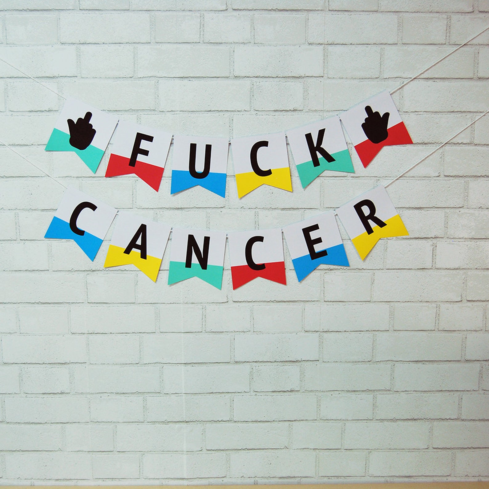 Fk Cancer Pennant Banner Fk Cancer Banner F Cancer - Etsy