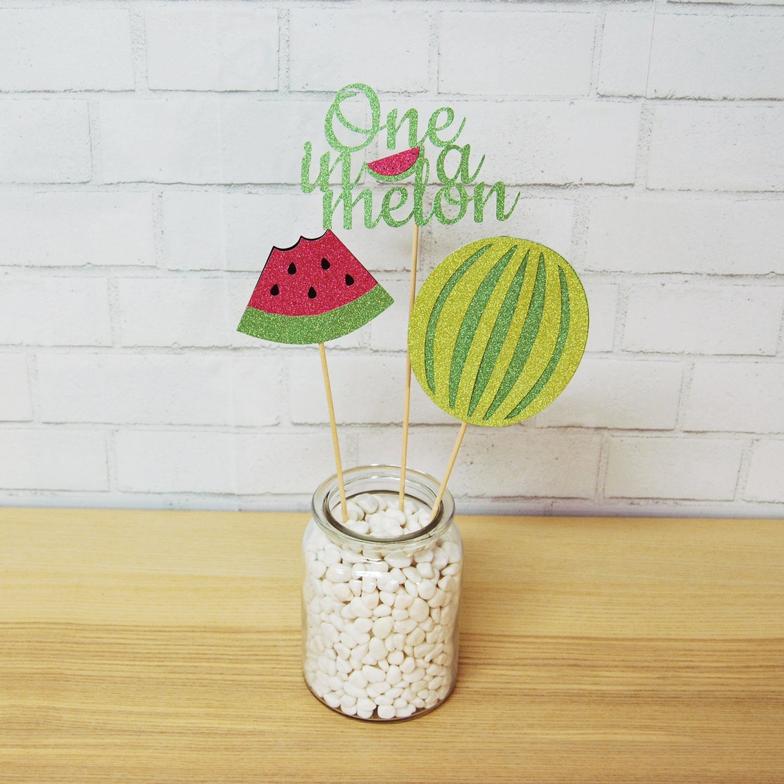 One in A Melon Centerpiece Watermelon Centerpiece Glitter - Etsy