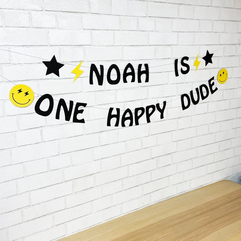 One Happy Dude Birthday Banner One Happy Dude Birthday One - Etsy
