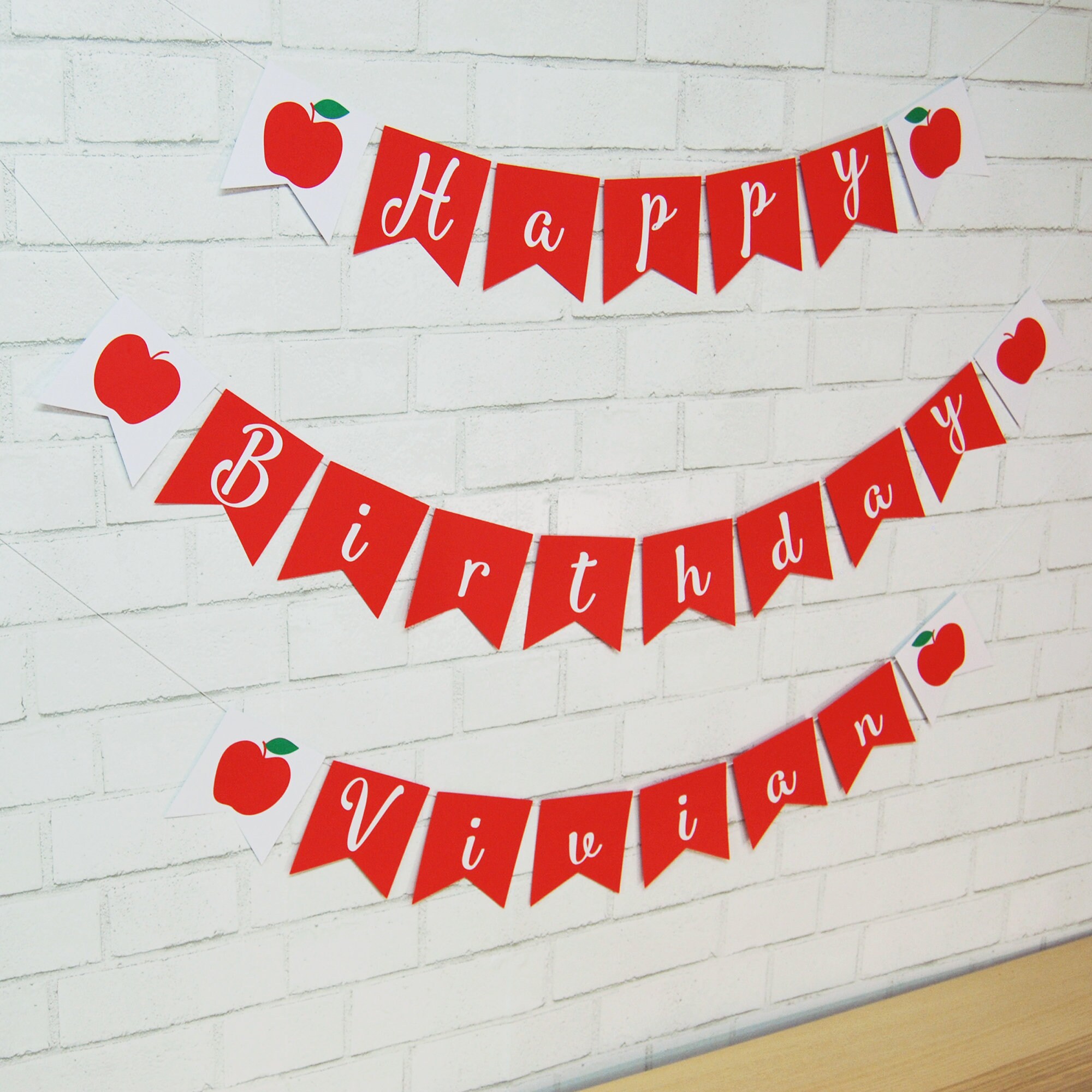 Apple Birthday Banner Apple Banner Apple Birthday | Etsy