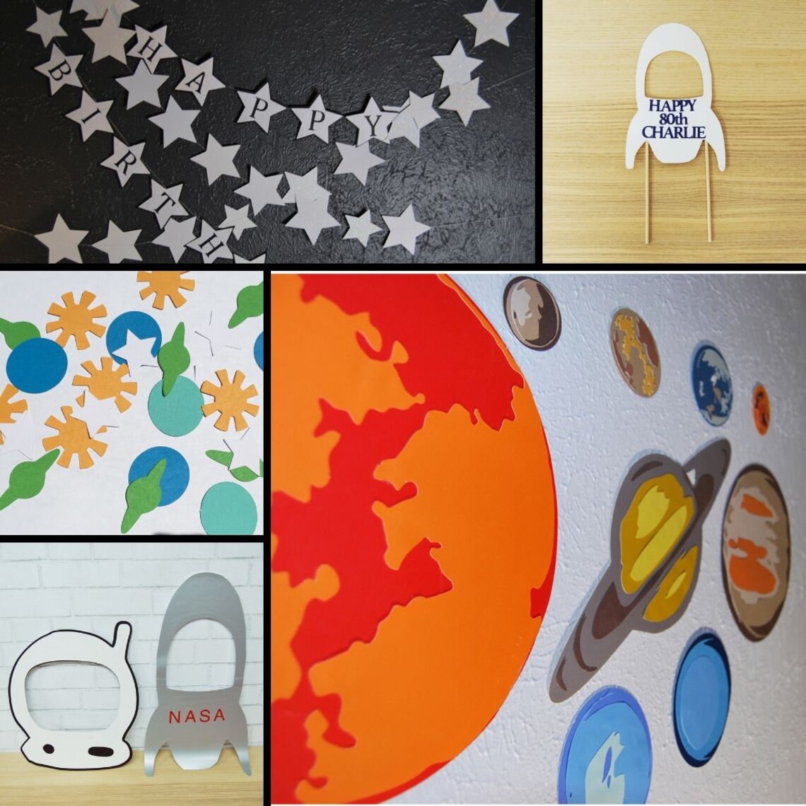 Planets Solar System Outer Space Wall Decorations Birthday - Etsy