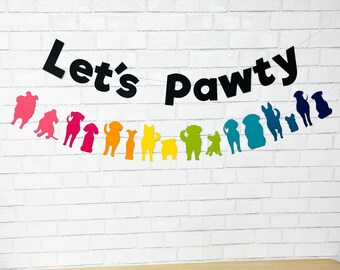 Let's Pawty Pet Banner Pet Birthday Sign Paw Banner - Etsy