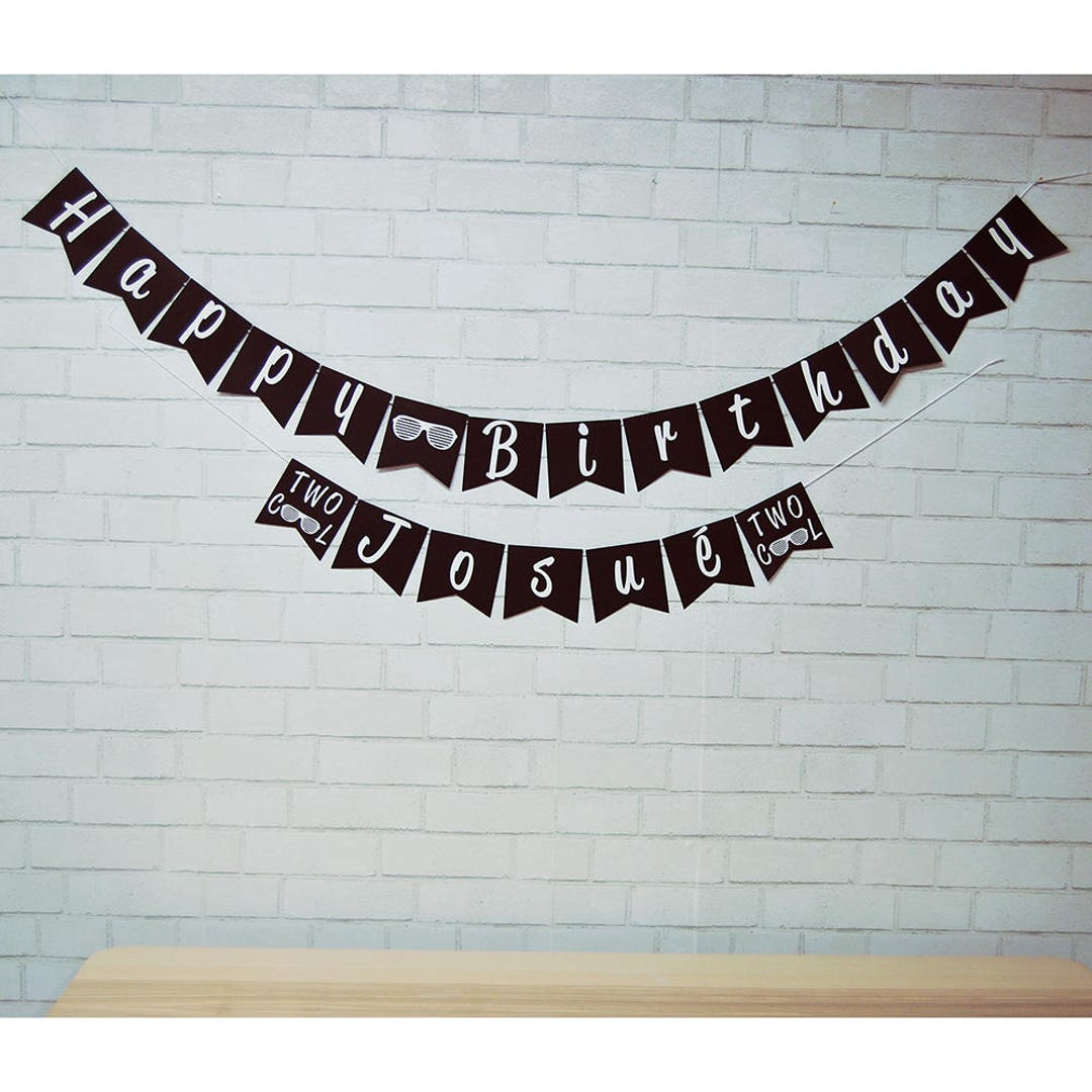 Two Cool Birthday Banner, Two Cool Banner, Second Birthday Party Banner ...