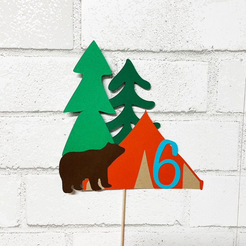 Camping Cake Topper Camp Birthday Cake Topper Tent Cake - Etsy