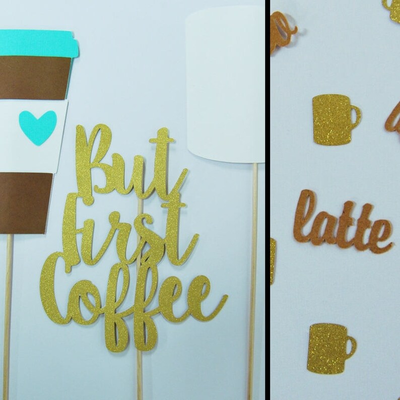 Coffee Confetti but First Coffee Brunch Party Decor - Etsy