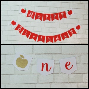 Apple High Chair Banner, Apple ONE Banner, Apple First Birthday, Apple ...