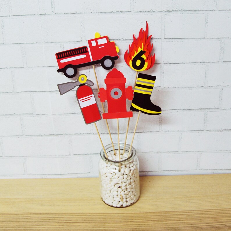 3D Firefighter Party Centerpiece, Fireman Birthday Party Decor ...