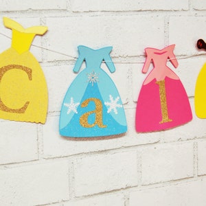 Princess Dress Name Banner, Princess Name Banner, Princess Party Banner ...