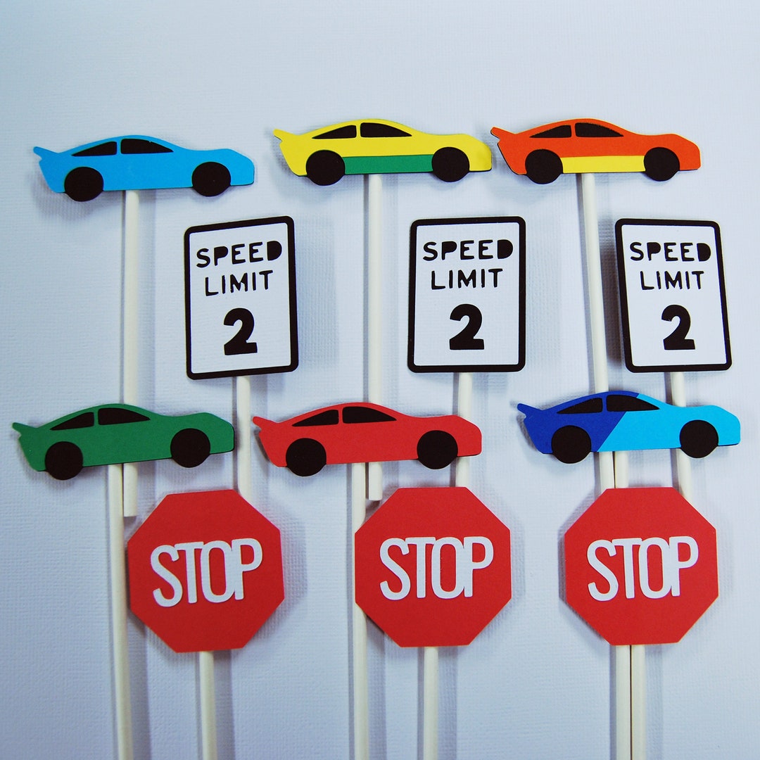 Race Car Cupcake Toppers, Race Car Birthday, Race Car Party Decor, Two ...