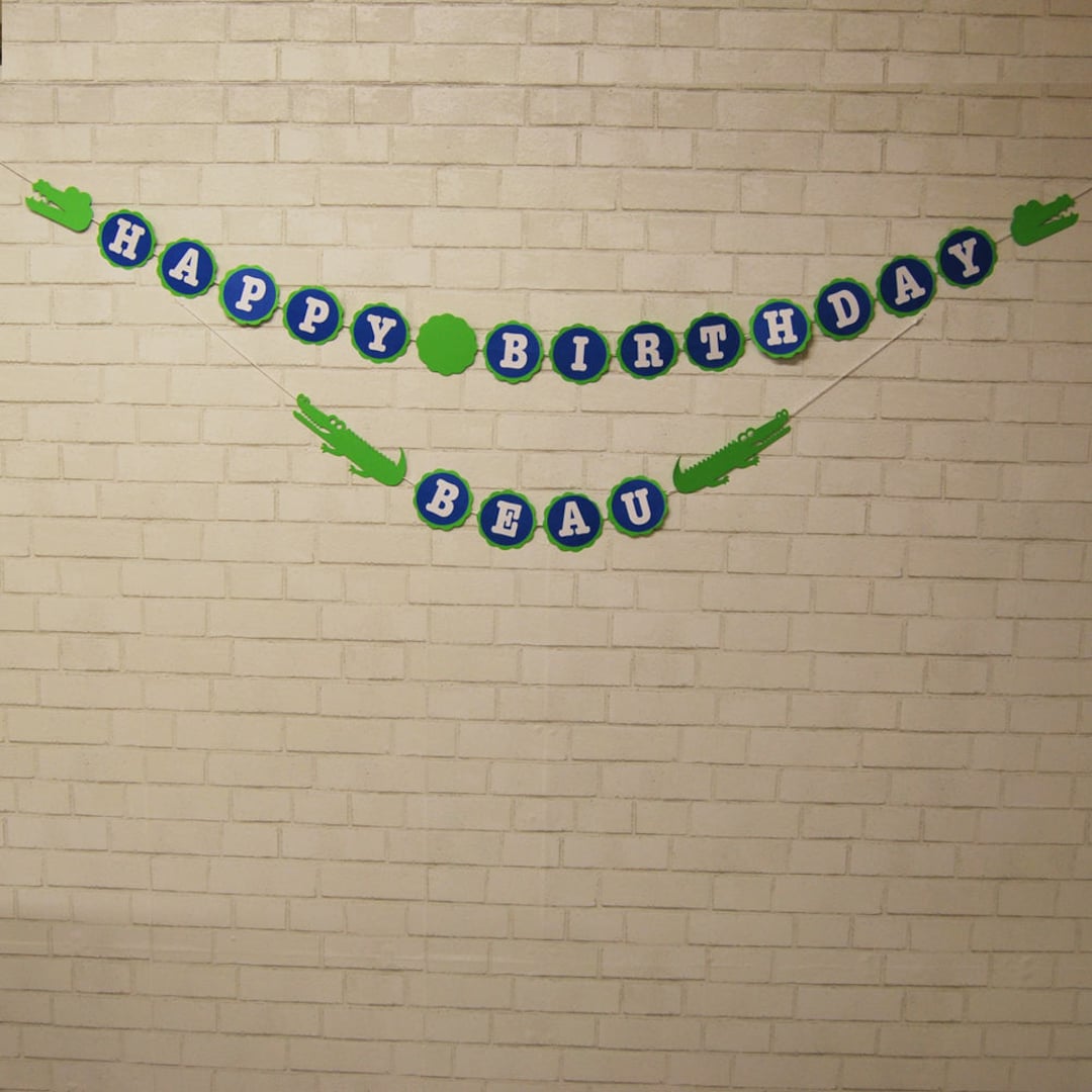 Alligator Birthday Banner, Alligator Banner, Alligator Birthday Decor ...