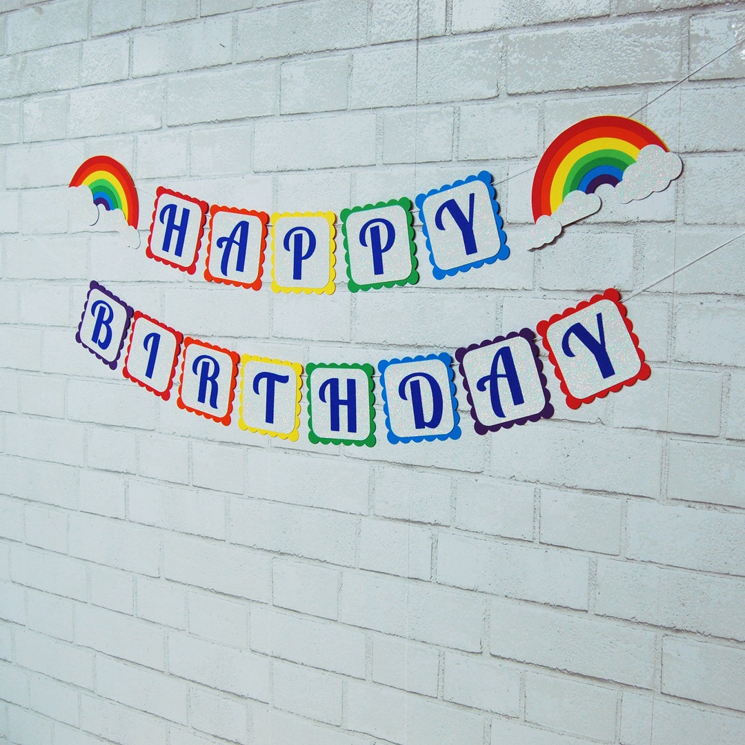 Rainbow Birthday Banner, Rainbow Birthday Decor, Rainbow Party Decor ...