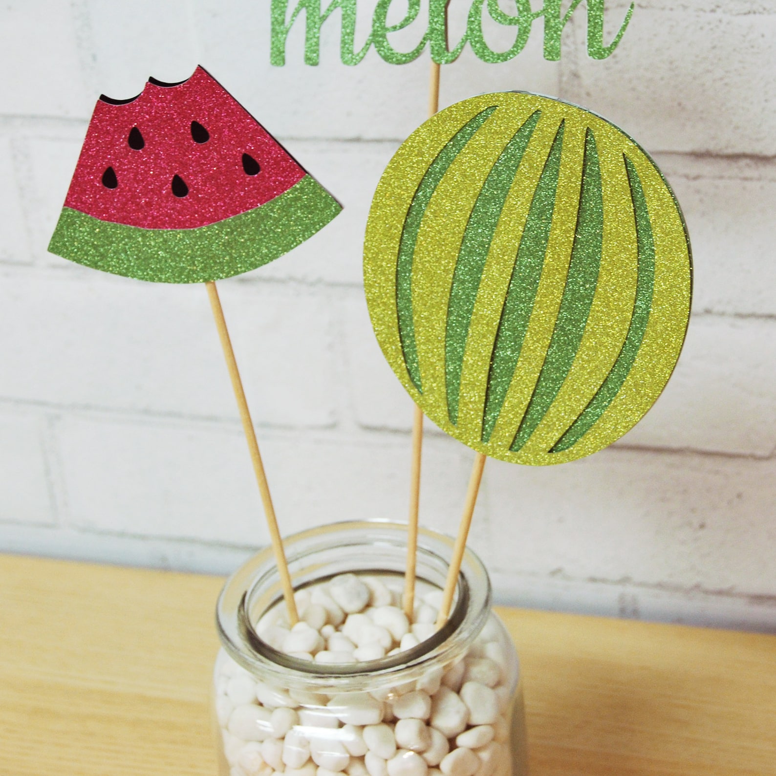 One in A Melon Centerpiece, Watermelon Centerpiece, Glitter Watermelon ...
