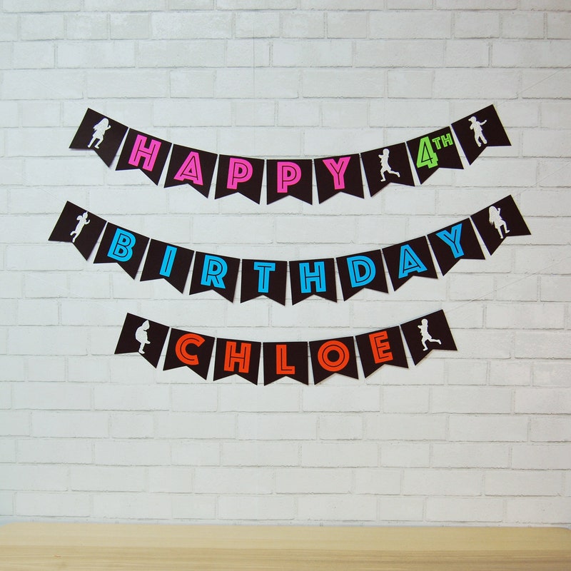 Neon Birthday Banner - Etsy