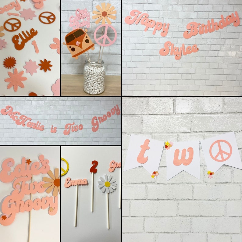 Groovy Birthday Banner Hippie Birthday Banner Woodstock | Etsy