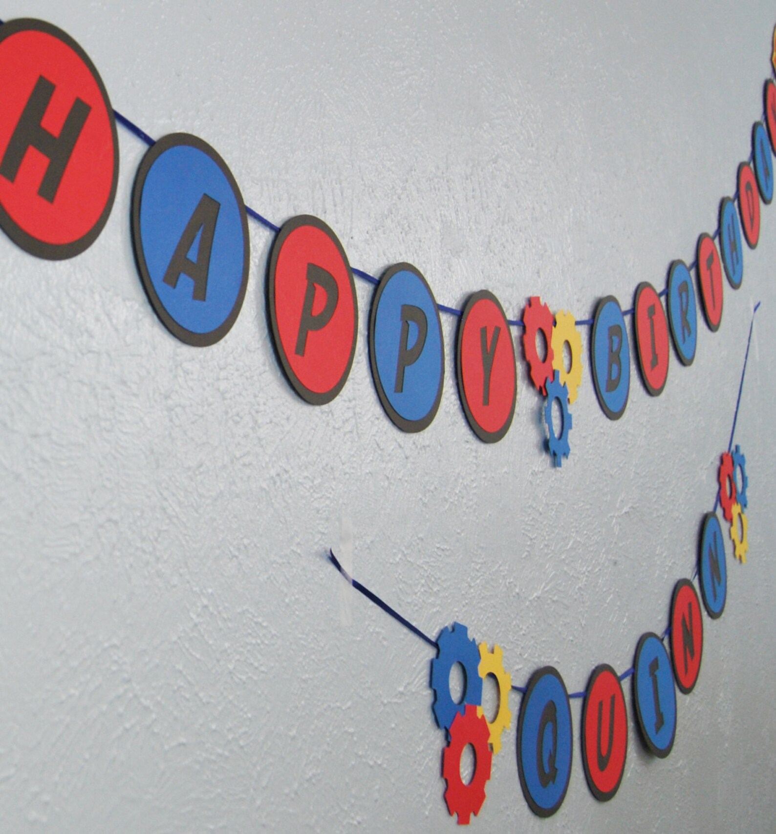 Gear Birthday Banner Robot Birthday Banner Robot Theme | Etsy