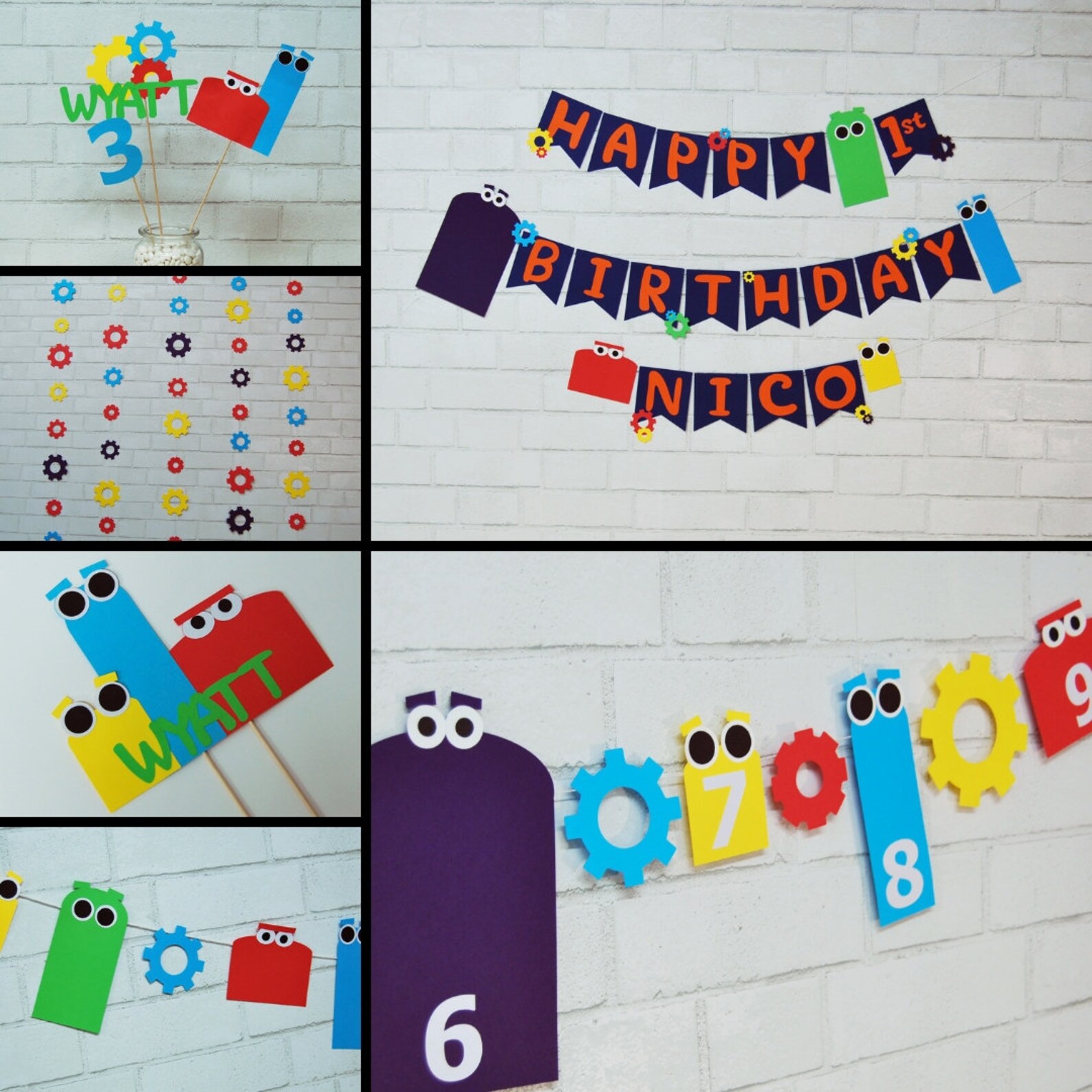 Robot Birthday Banner Robot Party Decor Robot Birthday | Etsy