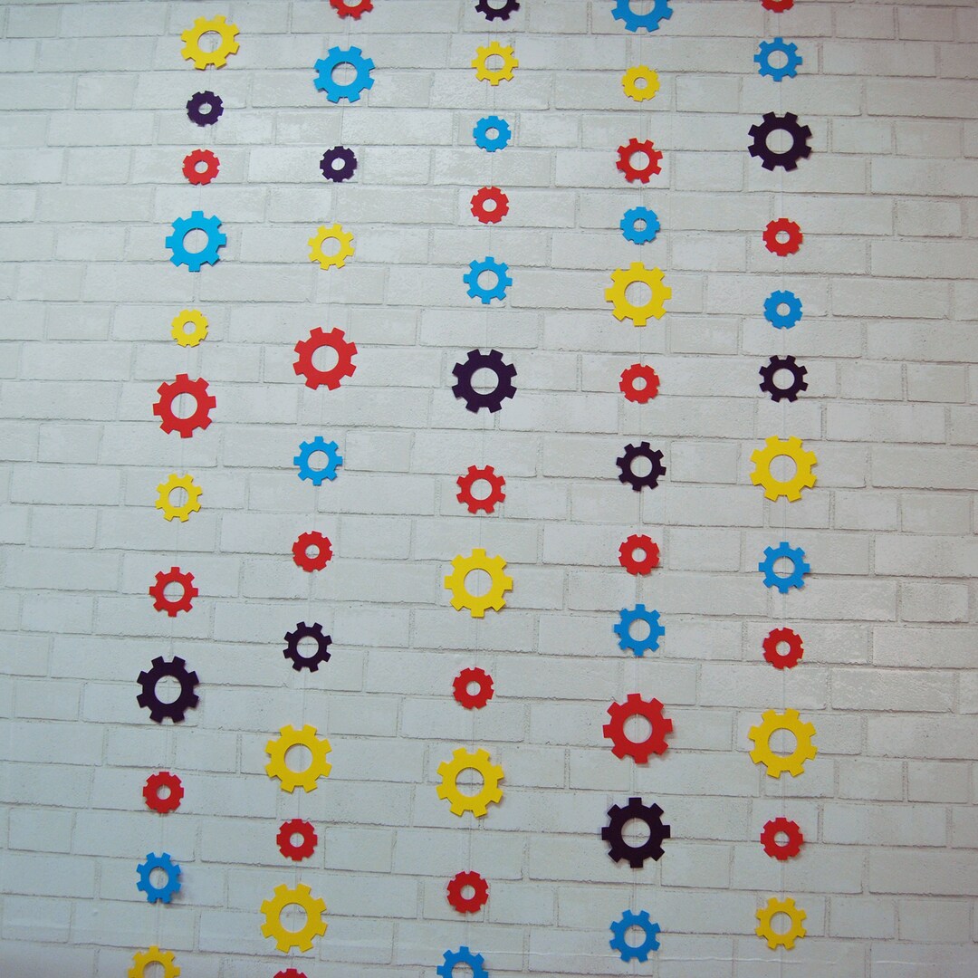 Robot Garland, Robot Birthday Decor, Robot Party Decor, Gears Garland ...