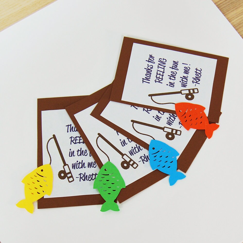 Thanks for Reeling in the Fun Cards Fish Birthday Thank You - Etsy