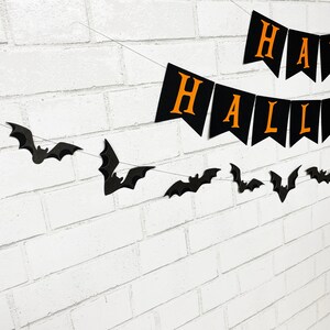 Happy Halloween Banner, Halloween Bat Banner, Halloween Mantle ...