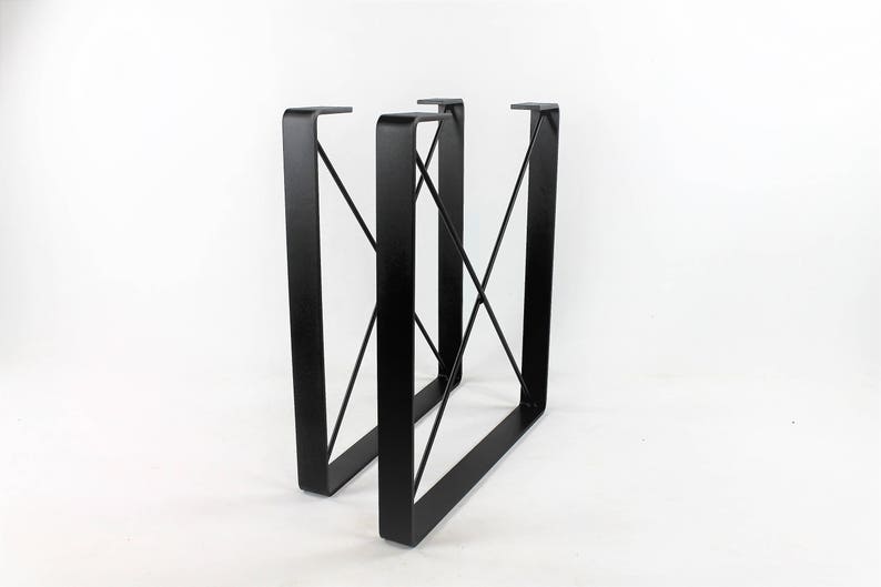 X Brace Table Legs/desk Legs/set of Two/satin Black Powdercoat Finish ...