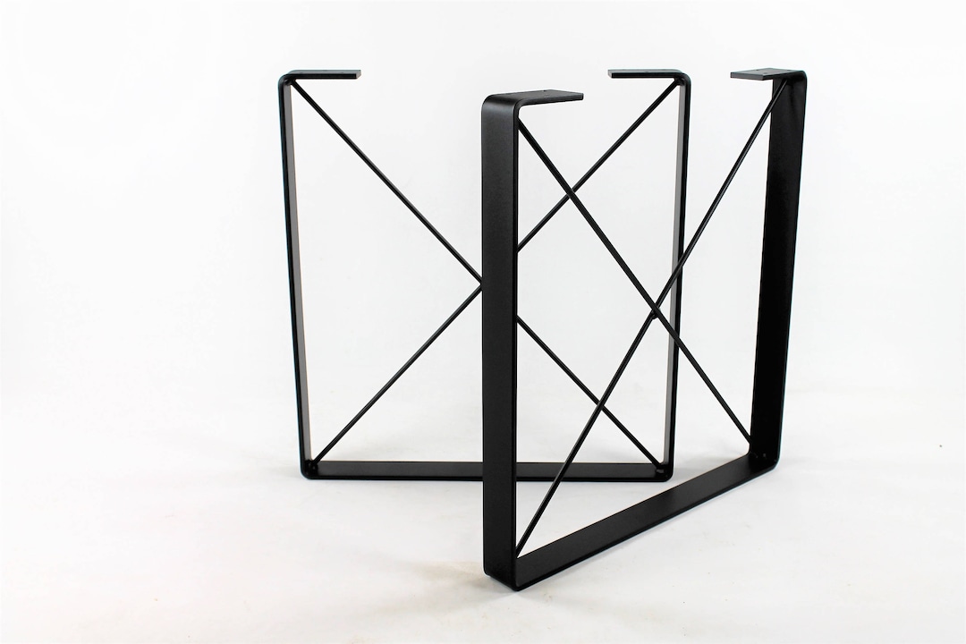 X Brace Table Legs/desk Legs/set of Two/satin Black Powdercoat Finish ...
