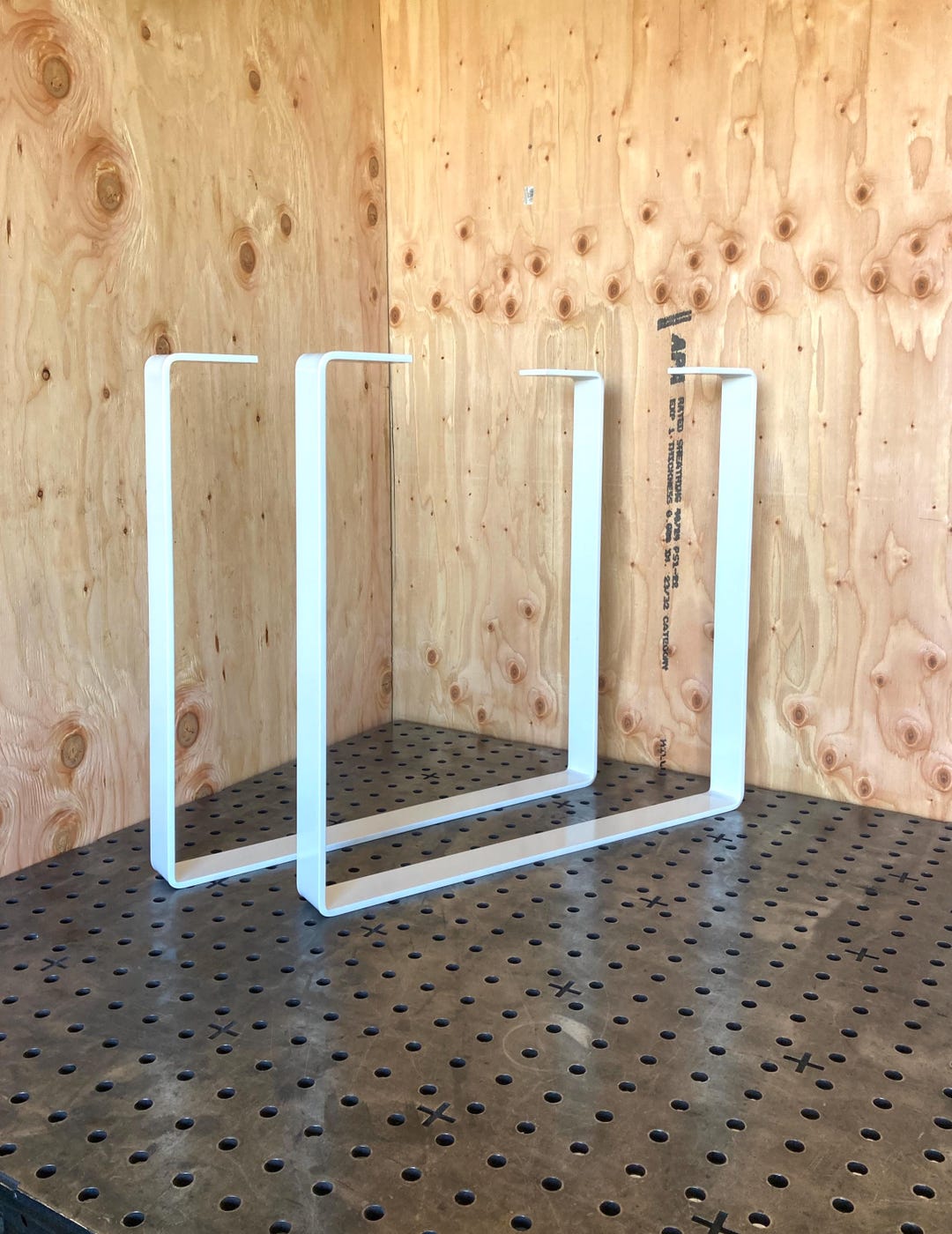 White Metal Table Legs/desk Legs/semi-gloss Powdercoat Finish/white ...