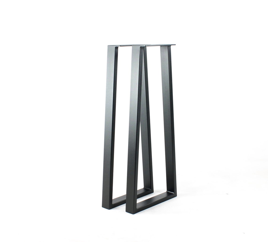 Steel Tubing Bar Legs/wide Base Trapezoid/black Powdercoat Finish/heavy ...
