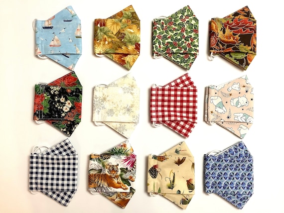 Washable Reusable 3D Face Mask 3D Fit Style Triple Layer with | Etsy