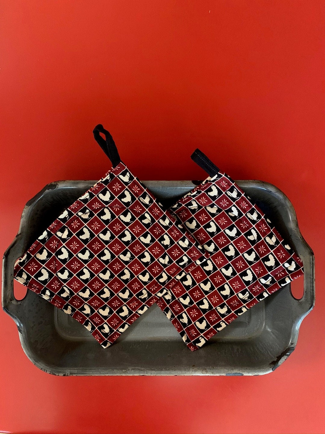 Ensemble de porte-pots de 2 tampons chauds en coton matelassé ...