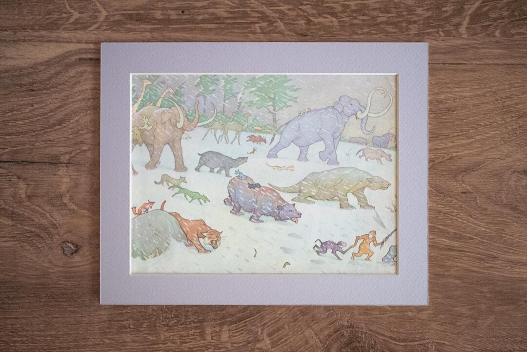 1944 "glacial Times - Pleistocene Age " Rare Lithograph by E. Boyd ...