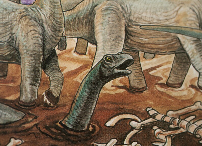 Brachiosaurus Zombie Herd in Gold Frame W/custom Mat - Etsy