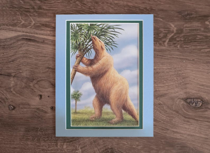 Early 2000s "ground Sloth" in Hand-cut 8x10 Mat - Vintage Paleoart ...