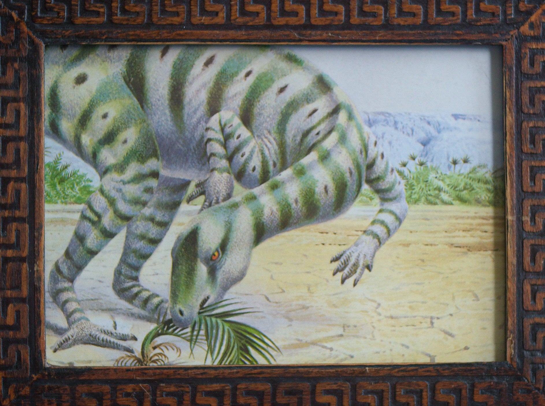 Fabrosaurus Illustration in Art Deco Frame - 8.75 X10.75 Vintage Framed ...
