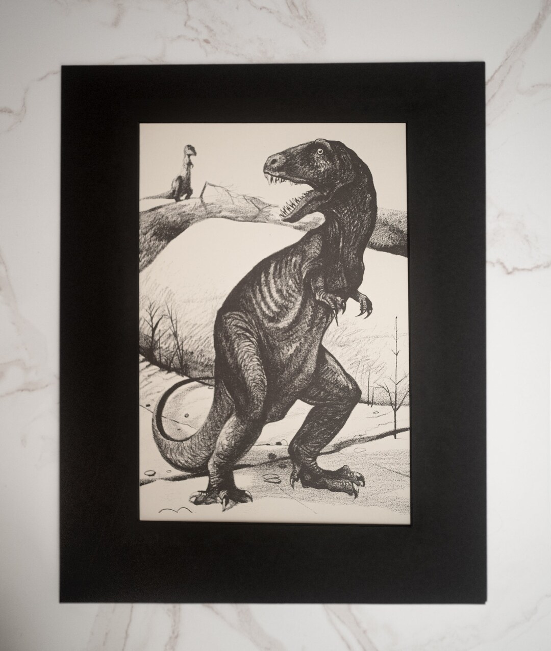 1954 "tyrannosaurus" by William Scheele in Black Custom 11x14 Mat ...