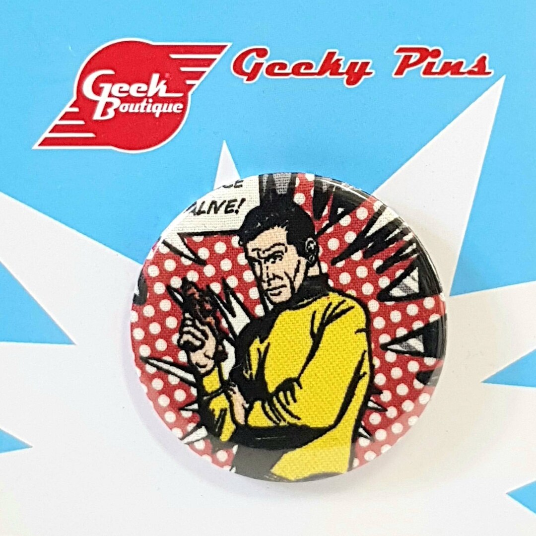 Captain Kirk Star Trek fabric Button lapel Pin Badge - Etsy.de