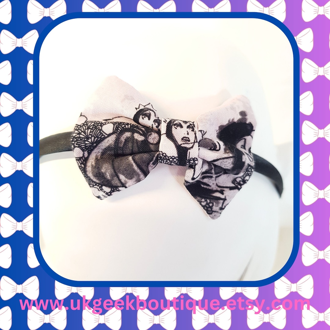 Evil Queen Villains Fabric Handmade Alice Bow Hairband made Using ...
