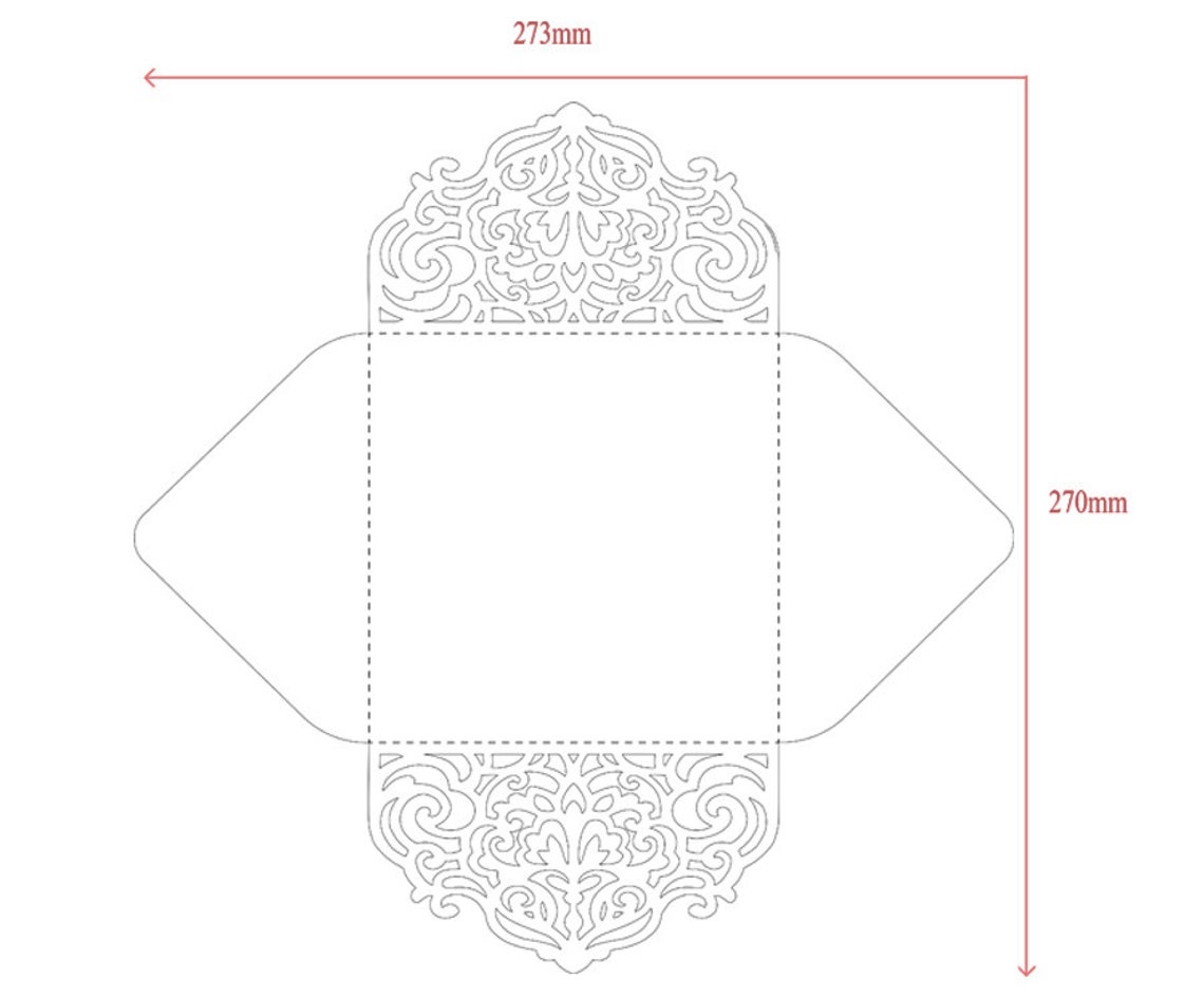 Four-fold Envelope Laser Cut Template SVG DXF CDR Files - Etsy Canada