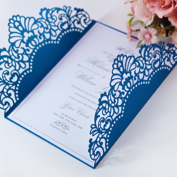 Lace Wedding Invitation Template - Etsy