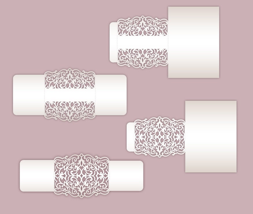 Ornamental SVG Wedding Invitation Set, Lasercut Cricut Templates, Gate ...