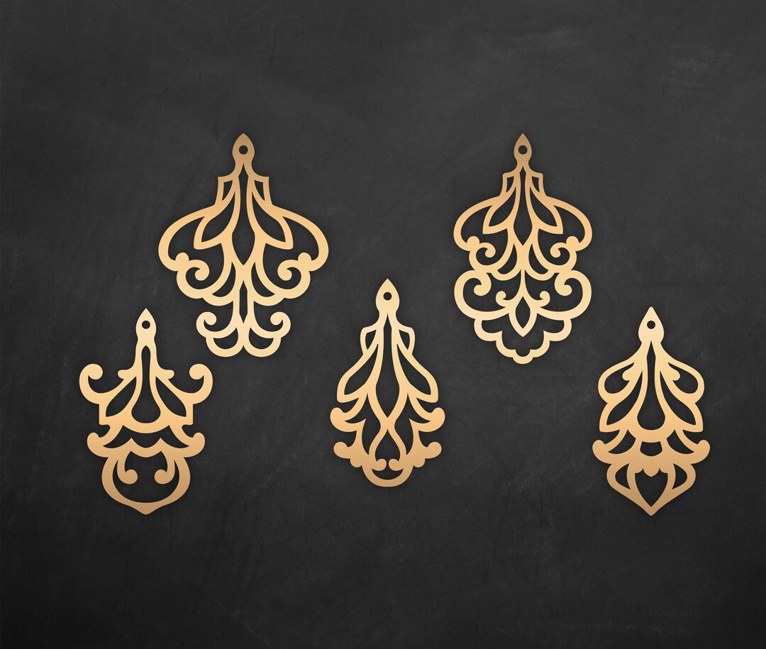 Set Ornamental Pendant Templates, Vector Cutting File / SVG, DXF, PNG ...
