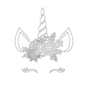 SVG Unicorn Head With Floral Crown, Unicorn Face / Eyelashes Vector ...