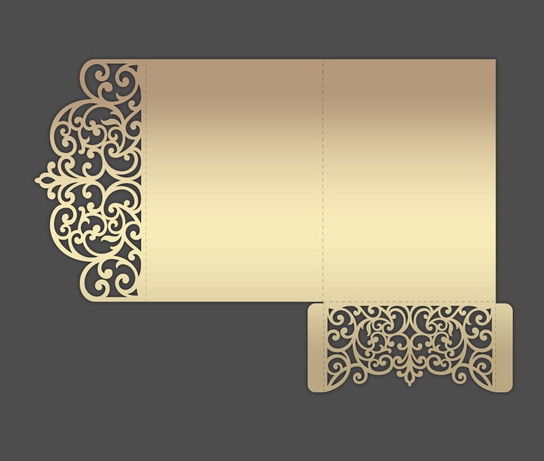 Wedding Invitation Template Tri Fold Envelope Design for - Etsy Canada