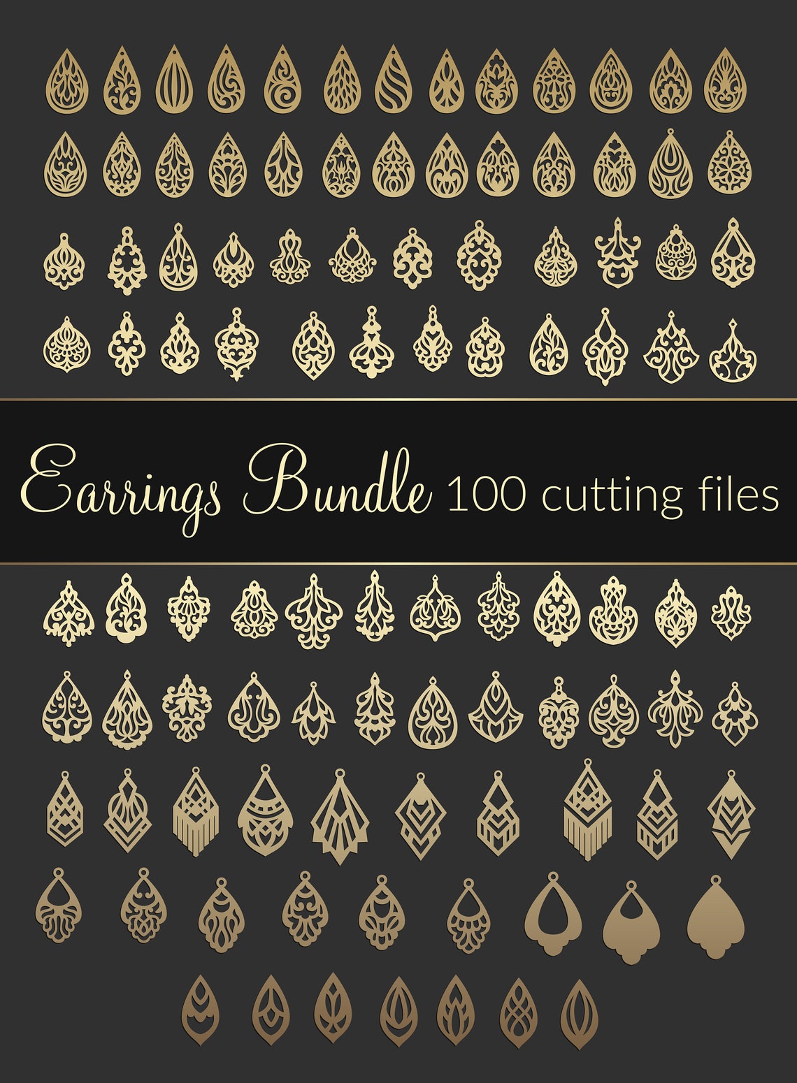Laser Cut Earring Template SVG Earrings Bundle Glowforge - Etsy