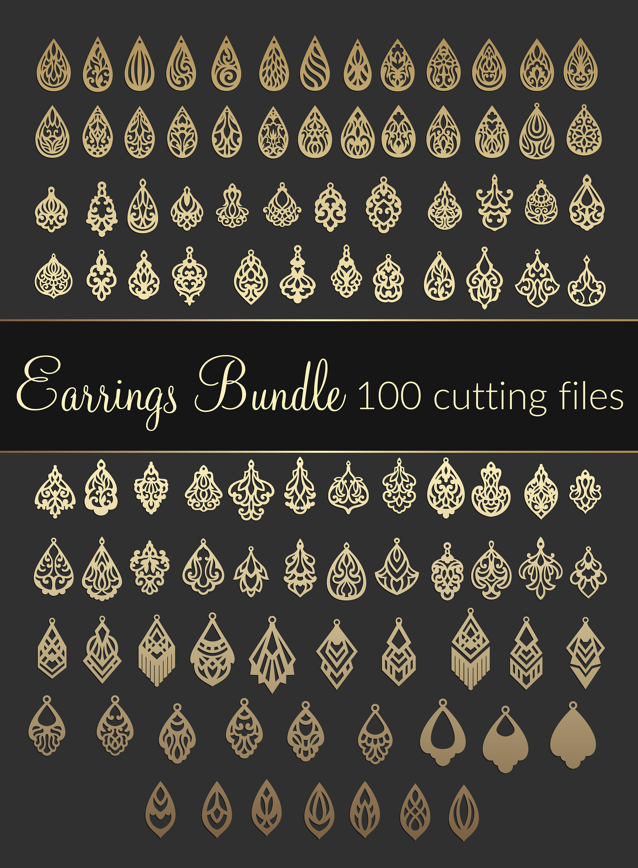 Laser Cut Earring Template SVG Earrings Bundle Glowforge - Etsy