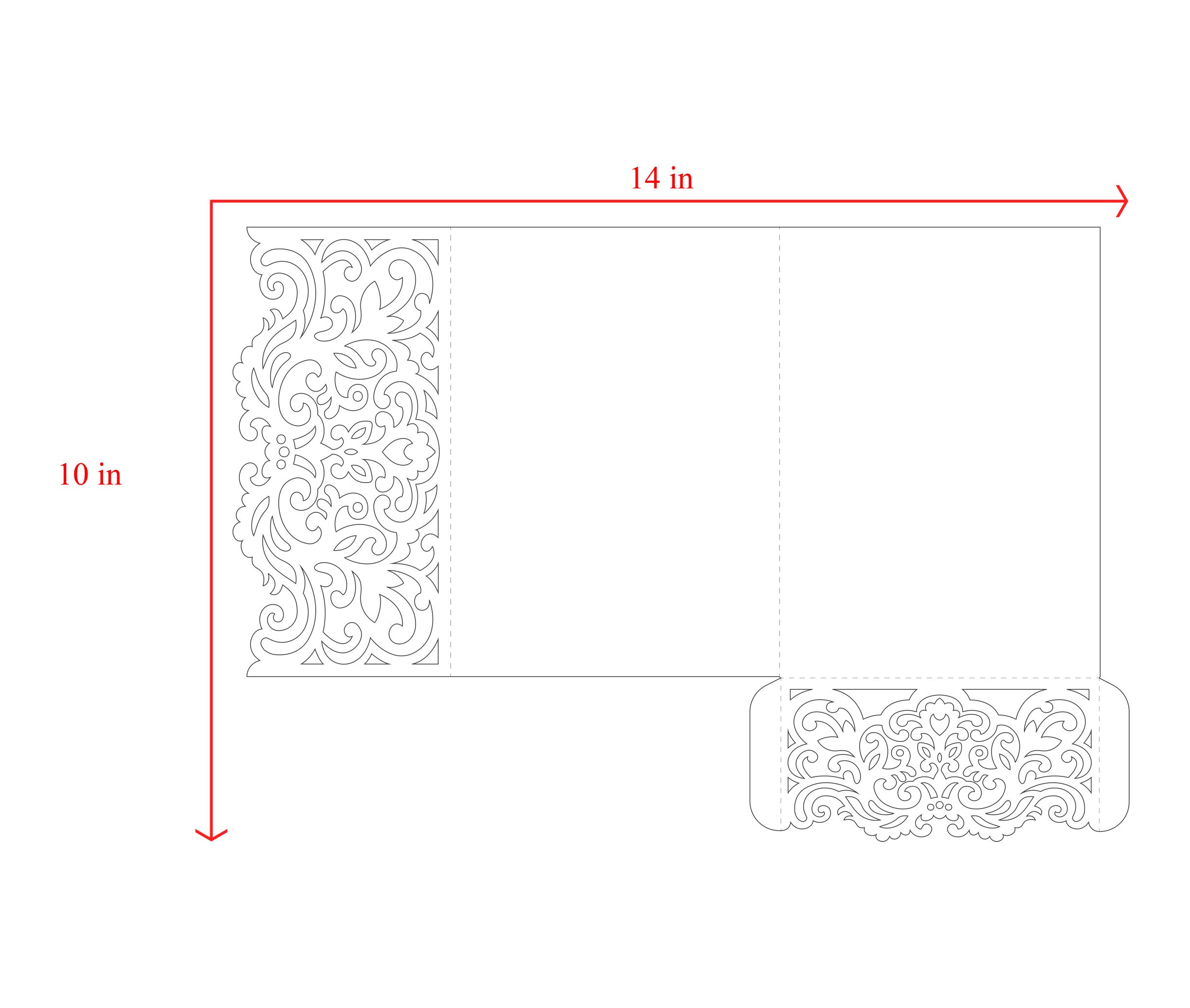 Tri Fold pocket envelope 5x7 Wedding Invitation DXF SVG EPS | Etsy