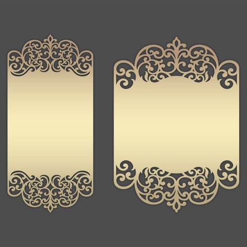 Ornamental Laser Cut Wedding Invitation Card Frame Templates - Etsy