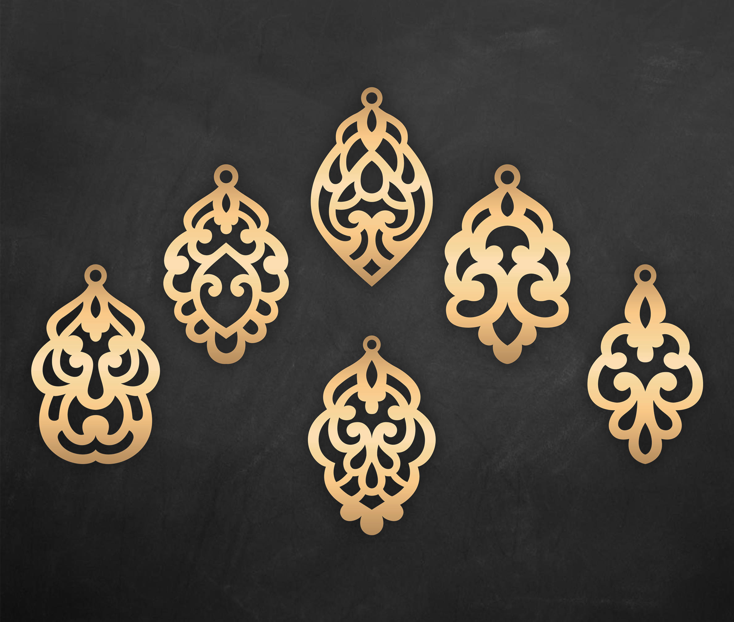 Set Ornamental Pendant templates vector Cutting File / SVG | Etsy