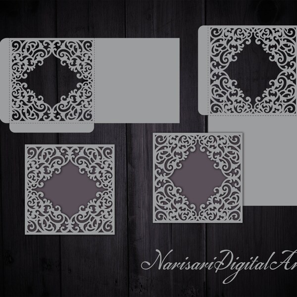 Half Fold Wedding Invitation - Etsy