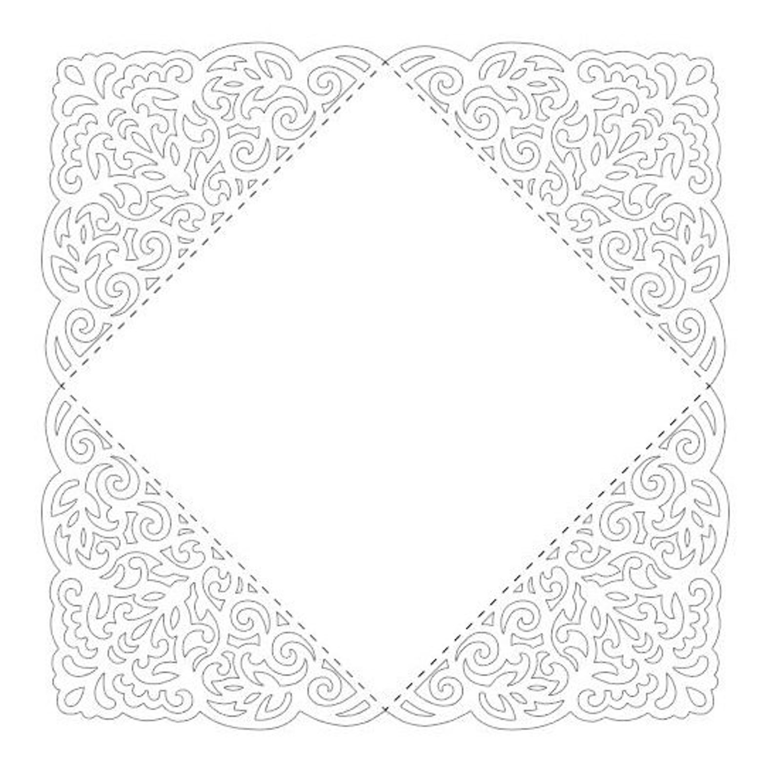 Laser Cut Card Pattern Wedding Invitation Four-fold Envelope - Etsy