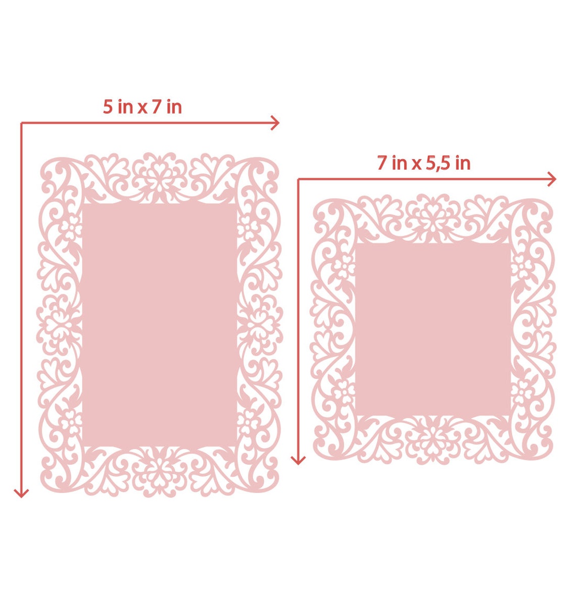 Ornamental Laser Cut Wedding Invitation Card Frame Template - Etsy